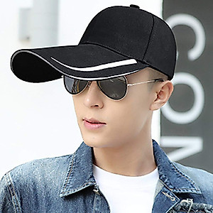 YEKEYI Extra Long Bill 100% Washed Cotton Baseball Cap Lengthened Brim Sun Protection Hat Long Large Bill Cap Gray