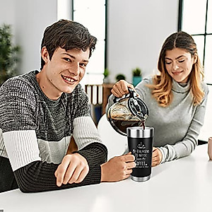 Boyfriend Gifts from Girlfriend - 20 Ounce Engraved Black Stainless Steel Insulated Travel Mug, Unique Valentines Day, Anniversary or Birthday Gifts for Him from Girlfriend, Gift Idea for boyfriend
