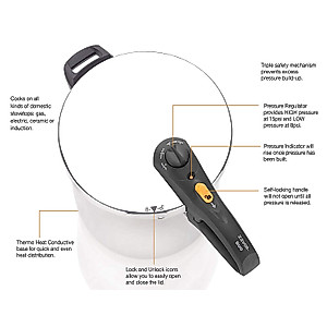 Zavor DUO 8.4 Quart Multi-Setting Pressure Cooker with Digital Cookbook and Steamer Basket - Polished Stainless Steel (ZCWDU03)