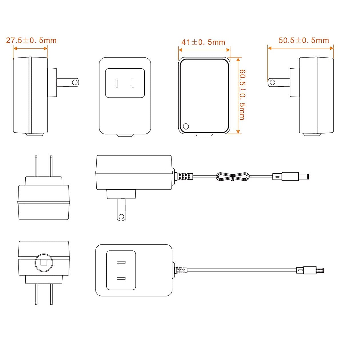 NOYITO 16.8V 1A Power Adapter Li-ion Battery Charger with LED Indicator 5.5 x 2.5 2.1 mm Interface Suitable for 14.4V 14.8V 16.8V 4-String Lithium Battery Pack