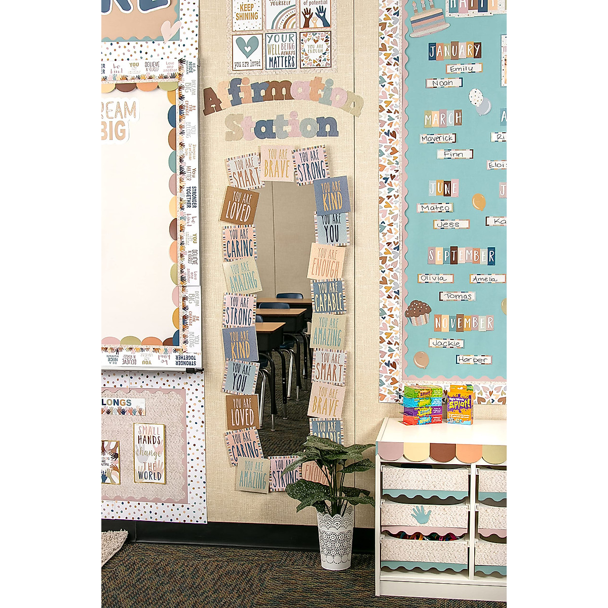 Teacher Created Resources Everyone is Welcome 7" Fun Font Letters (TCR70101) & Everyone is Welcome Positive Affirmations Accents (TCR7133)