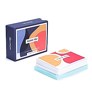 L'apostrophe Thank You Cards - Set of Small Blank Notecards - Modern Design for Small Business, Birthday, Graduation, All Occasions (16 count)