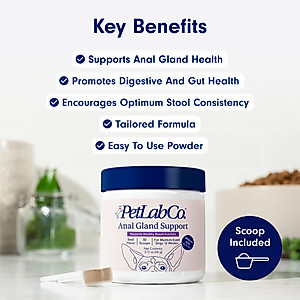PetLab Co. Anal Gland Support Tailored Powder – Supports Anal Gland Health and Optimizes Stool Consistency - Easy to Use - Helps Target Scooting & Fishy Rears – for Medium Dogs