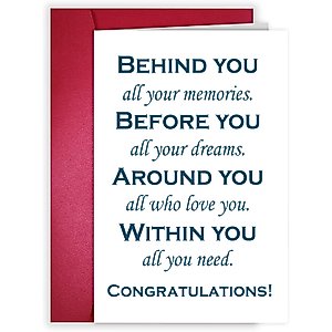 LoLoud 2024 Graduation Card, Inspirational Congratulation Card for High School College Graduation, Congrats Grad Dark Blue