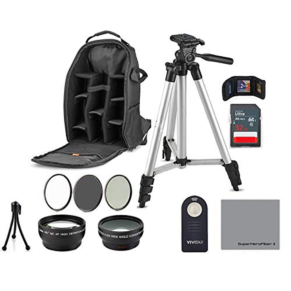 Professional Kit 52MM Accessory Bundle Kit for Nikon D3300 D3200 D3100 D5000 D5100 D5200 D5300 D5500 D7000 D7100 D7200 & DSLR Cameras, 12 Accessories for Nikon