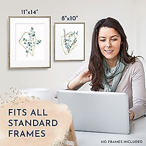 RYVE Botanical Wall Art - Set of 6 Botanical Prints - Art Prints, Plant Wall Decor, Eucalyptus Wall Decor, Plant Wall Art Prints, Green Wall Art Decor, Plant Prints, Leaf Wall Art (8x10 - UNFRAMED)