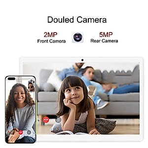 IBBWB Tablet 10 inch Android 9.0,3G Phone Call,2GB RAM, 32GB Storage, 6000mAh Battery, Dual Sim Card Slots and 5MP Rear Camera, WiFi,Bluetooth, GPS, FM, Metallic