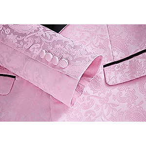 MOGU Mens Floral Blazer Slim Fit Suit Jacket Wedding Prom Dinner Jacket US Size 32 Pink