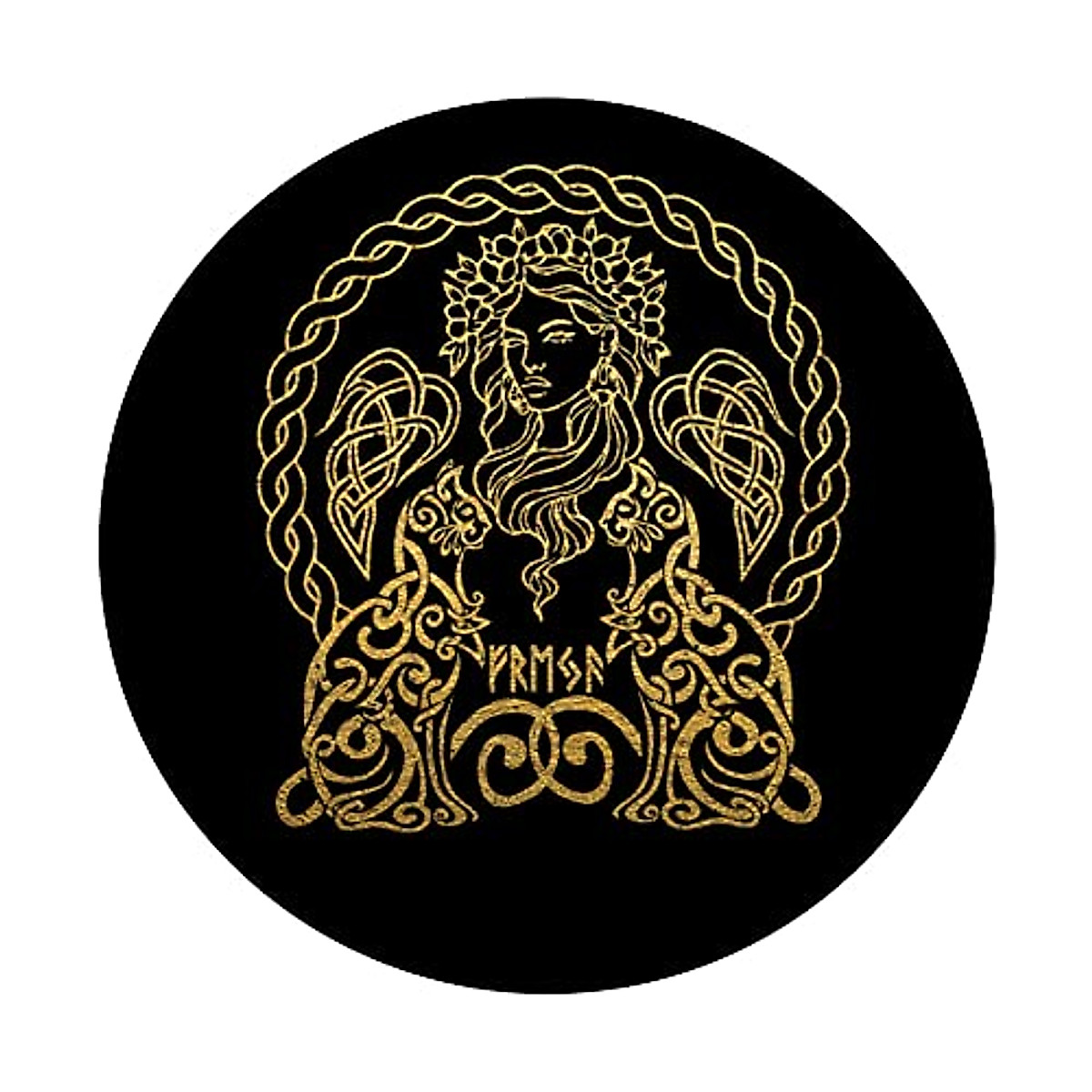 Freya Goddess Freyja Viking Norse Mythology Gold Celtic Knot PopSockets Swappable PopGrip