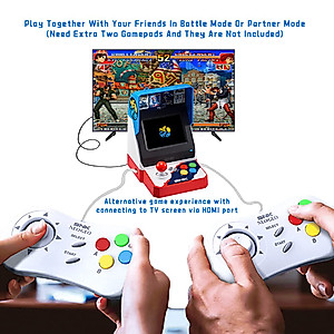 UNICO Neogeo Mini Arcade Japanese Version with 40 Pre-Loaded Classic SNK Games, 3.5' LCD Screen, HDMI and 2 Gamepad Ports