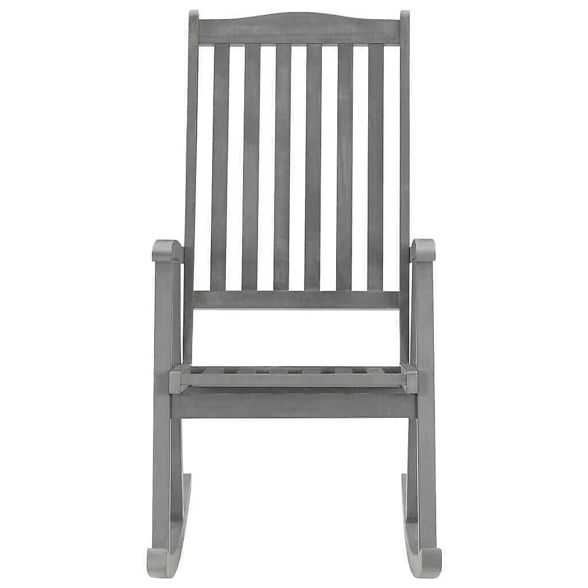 VBSQ Rocking Chair with Cushions Gray Solid Acacia Wood Slirr Chair Rocking Chair Rocker Chair Rocker Camp Chair Rocker Recliner Rocking Camp Chair Rocking Chairs Outdoor Rocking Chair