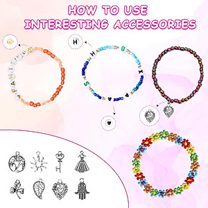 QUEFE Craft Beads Kit 21440pcs 3mm Glass Seed Beads and 960pcs Letter Beads for Friendship Bracelets Jewelry Making Necklaces and Key Chains with 2 Rolls of Crystal String, DIY Art Craft Gifts