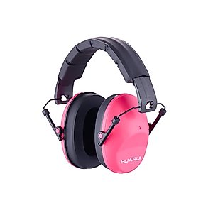 HUARUI Noise Cancelling Ear Muffs, Ear Protection Safety Earmuffs for Shooting, Noise Reduction for Adults Kids Autism Hearing Protection (Pink)