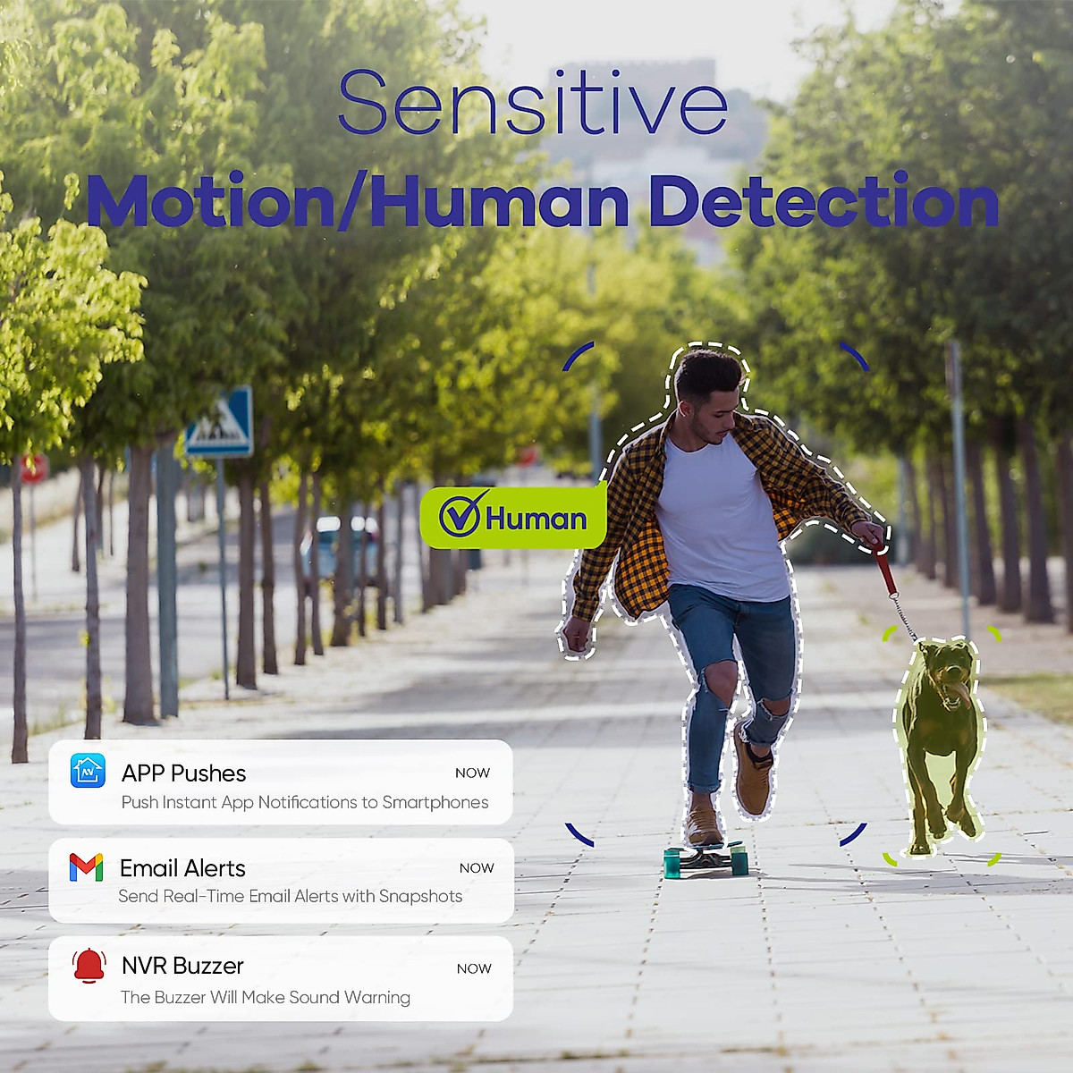 SANNCE PoE NVR 4K 8 Channel, 8MP CCTV Security Camera System Network Video Recorder Supports 8MP 5MP 3MP 1080P HD PoE Surveillance IP Camera, Human Detection, No HDD