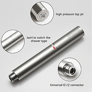 KATAIS Brushed Nickel 2 In 1 Hand Held Shower Head High Flow Handheld Shower Head Set High Pressure Shower Head Sprayer Hand Shower Wand with 59 Inch Hose, Bracket