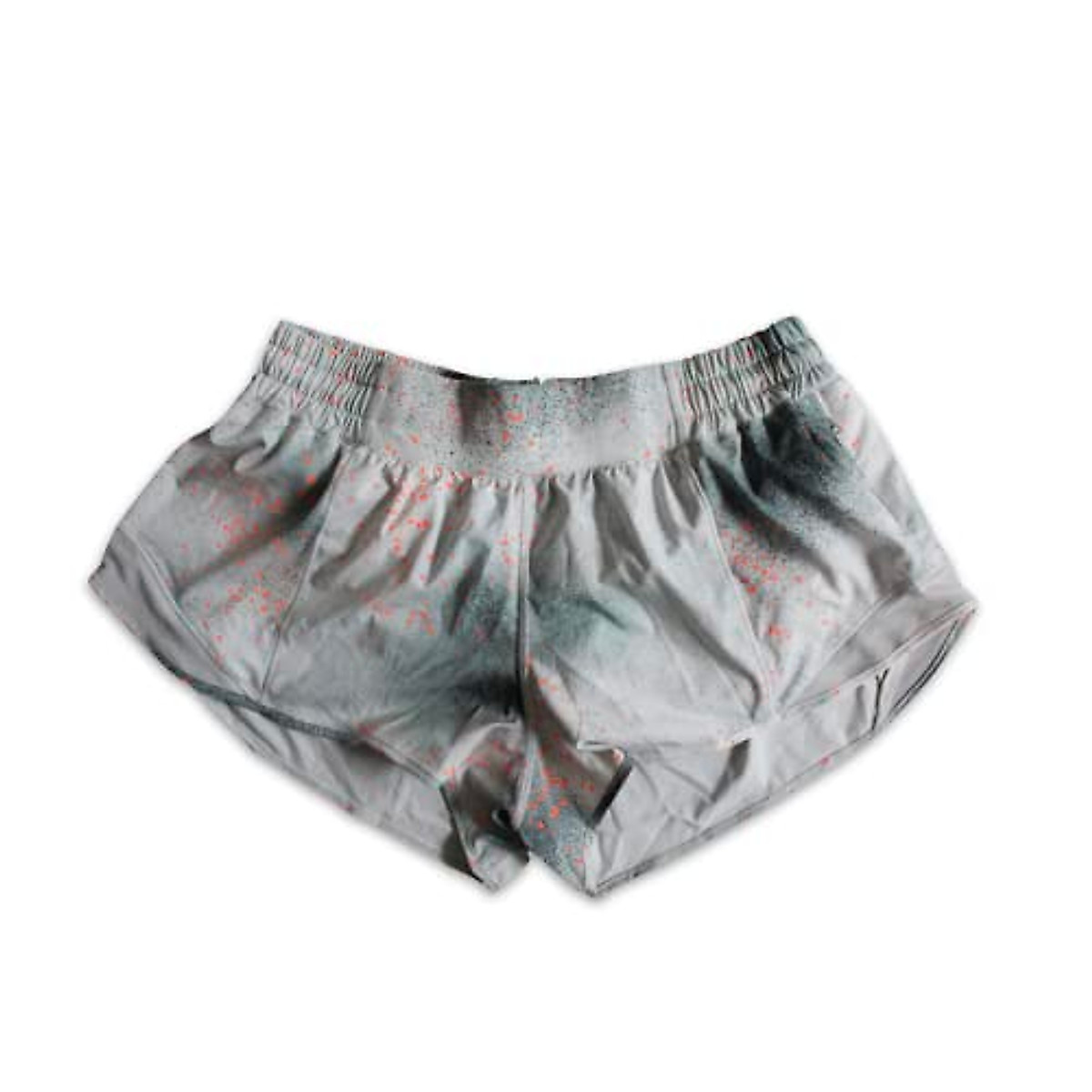 Lululemon Women's Hotty Hot Low Rise LR Running Shorts 2.5-Inch Reflective Size 10 (Splatter Dot Print - SCRF/DVGY)