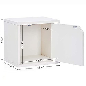 Way Basics Eco Stackable Connect Storage Cube Cubby Organizer with Door (Tool-Free Assembly and Uniquely Crafted from Sustainable Non Toxic zBoard Paperboard) White