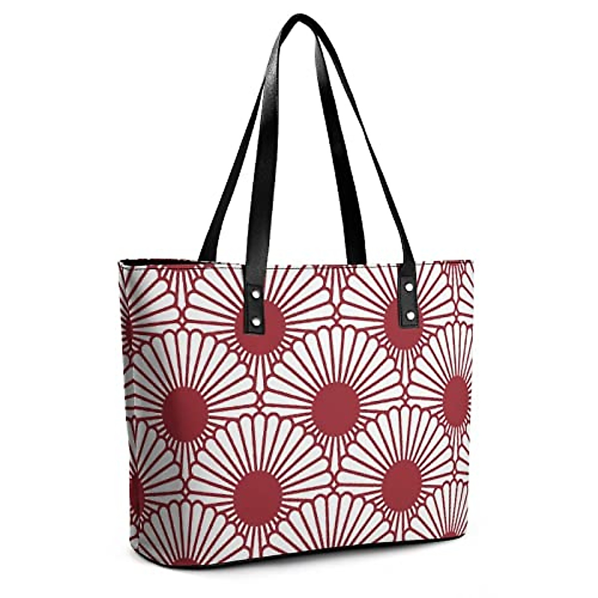 Womens Handbag Japanese Pattern Leather Tote Bag Top Handle Satchel Bags For Lady