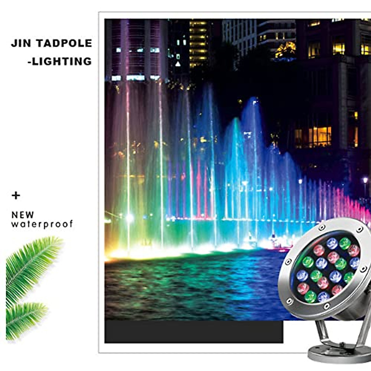 TWXG Colored with Remote Pool Light IP68 Waterproof Stainless Steel Underwater Lights Submersible Night Lamp DC 12V 24V Outdoor Garden Swimming Pool Fountain Lights