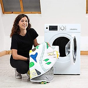 ABREEZE Baby Kids Play Mat Tummy Time Floor Mat Drawstring Toy Bag Foldable Soft and Washable Toys Storage Organizer Children Play Rugs with 59 inches Large Diameter(Pink)