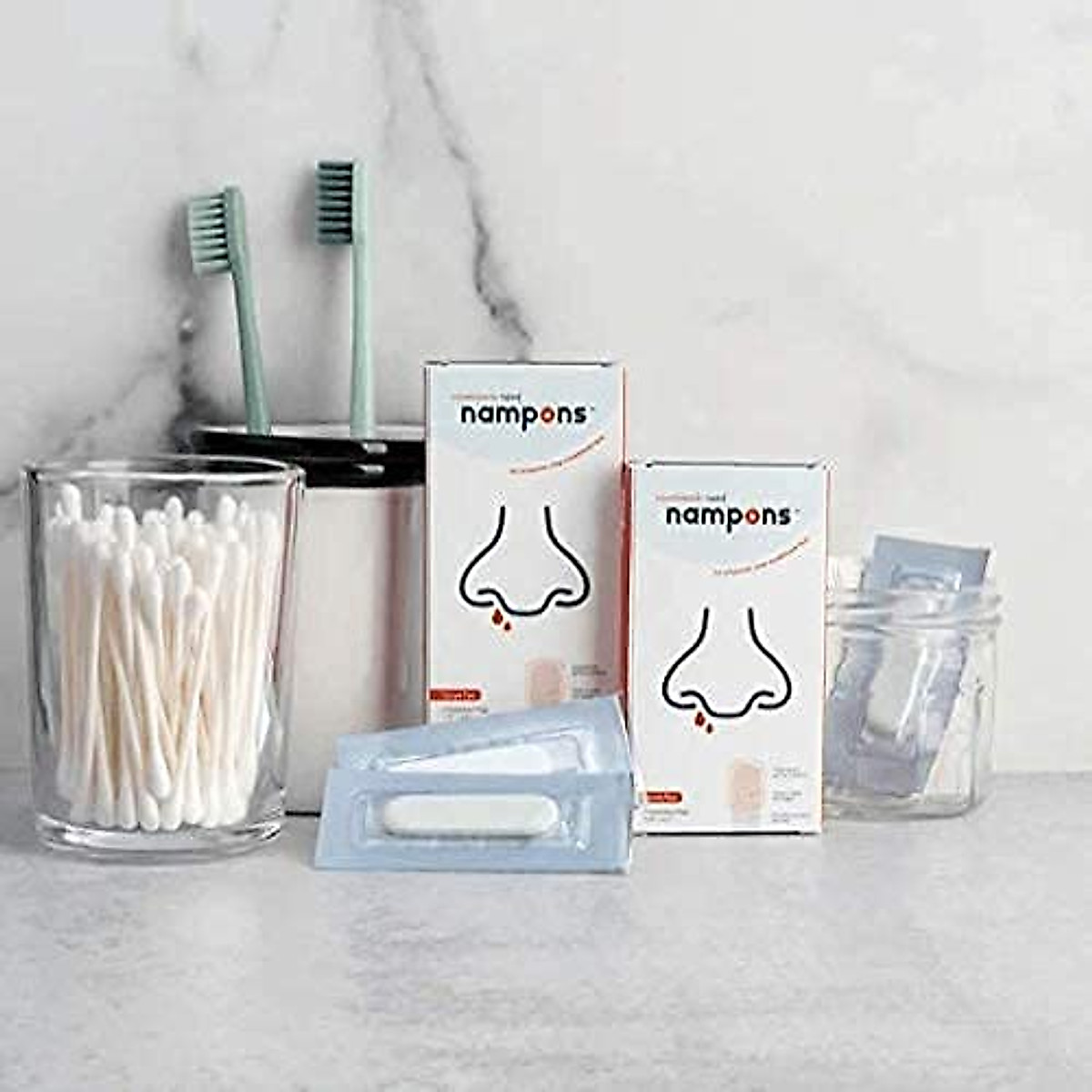 Nampons for Nosebleeds - 6 Nasal Plugs with Clotting Agent to Stop Nosebleeds Fast. Trusted by Doctors, Nurses and First Responders. Safe and Effective for Children, Adults, and Seniors