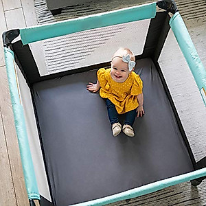 SheetWorld Fitted 100% Cotton Jersey Pack N Play Sheet Fits Graco Square Play Yard 36 x 36, Soft Yellow, Made in USA