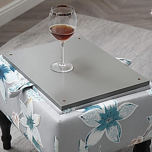 Upholstered Velvet Accent Chair with Ottoman Set for Living Room Modern Button Tufted Arm Chair and Storage Ottoman with Tray Contemporary Single Sofa Reading Chair Footrest Stool (Flower)