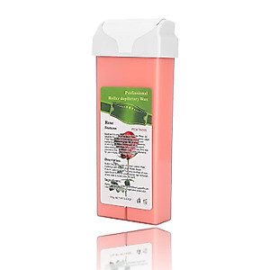 Roll-On Wax Cartridge for Hair Removal 100g Roller Depilatory Wax for Body Legs Arms Armpit Bikini Hair Removal Professional or Home Uses(Rose)