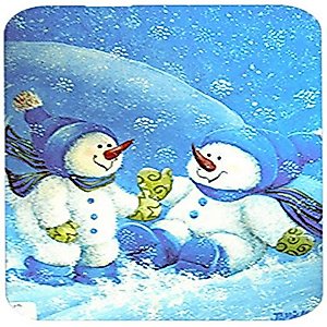 Caroline's Treasures PJC1007LCB Blue Snow Baby Snowman Glass Cutting Board Large Decorative Tempered Glass Kitchen Cutting and Serving Board Large Size Chopping Board