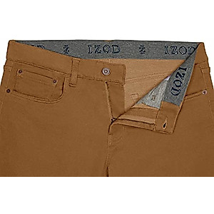 IZOD Mens Mid-Weight Comfort Stretch Knit Denim 5 Pocket Pant (as1, Waist_Inseam, Numeric_34, Numeric_29, Regular, Regular, Taupe, 34W x 29L)