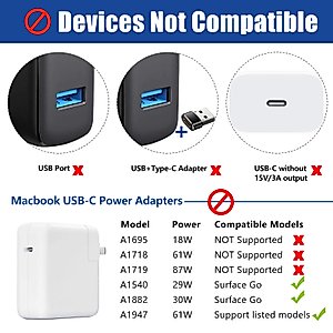 Surface Connect to USB C Charging Cable Compatible with Surface Pro 3/4/5/6/7, Surface Laptop 3/2/1,Surface Go, Surface Book1/2/3(1.8M 6ft)