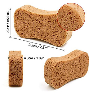 uxcell Car Wash Sponge Auto Windshield Soft Perforated Yellow Washing Sponge Pad