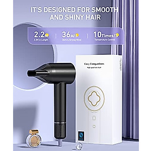 Hair Dryer - 150000 RPM High-Speed Brushless Motor Negative Ionic Blow Dryer for Fast Drying, Low Noise Thermo-Control Hair Dryers with Magnetic Nozzle, Perfect for Gifts