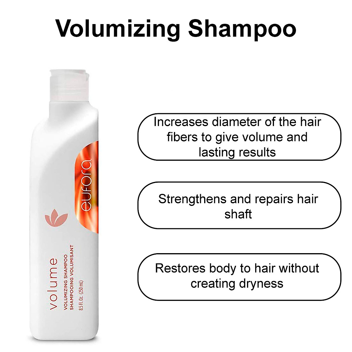 Eufora Volume Volumizing Shampoo & Daily Balance Conditoner 8.45 Oz Each with Beautify Comb