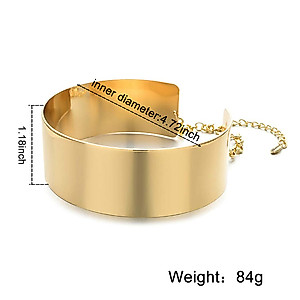 Fstrend Statement Chunky Choker Gold Plated African Necklace Costume Party Jewelry Accessories for Women and Girls (Gold)