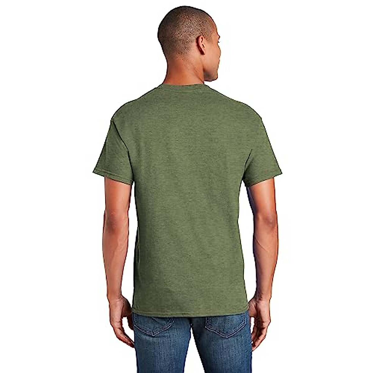Gildan Adult Softstyle Cotton T-Shirt, Style G64000, Multipack, Heather Military (2-Pack), X-Large