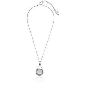 Lucky Brand Silver-Tone Round Stone Reversible 32" Pendant Necklace