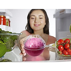 ZTFORUS Onion Keeper Set, 2 Pack Reusable Refrigerator Onion Saver Container with Clear Lid Onion Organizer Holder for Leftover Onion