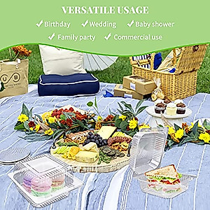 Jaojaopn 100 Pcs (5.3x 4.7 x 2.8) Disposable Clear Plastic Containers with Lids for Food, To Go Containers, Sandwich Salad Cake Slice Dessert Clamshell Take Out Clam Shell Food Containers.