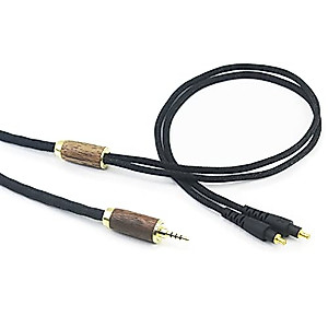 NewFantasia 2.5mm Trrs Balanced Male 6N OCC Copper Silver Plated Cord 2.5mm Balanced Cable Compatible with Audio-Technica ATH-MSR7b ATH-SR9 ATH-ESW990H ATH-AP2000Ti Headphone Walnut Wood Shell