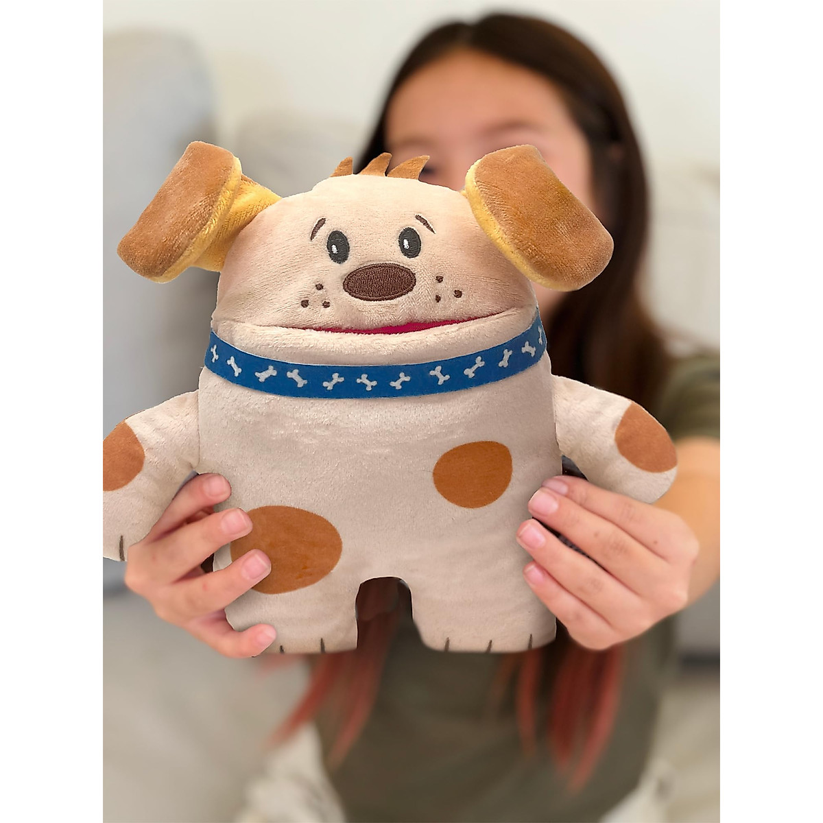 The Tooth Brigade Tooth Fairy Pillow | Fun and Interactive Stuffed Plush Toy with Large Pocket for Lost Teeth, Treasures, Prizes - Perfect for Kids, Boys, & Girls Gift (OBI Dog)