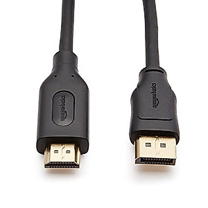 Amazon Basics Uni-Directional DisplayPort to HDMI Display Cable 4K@30Hz - 6 Feet, 10-Pack, Black,Television