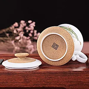 BIFULDYO Tea Cup with Filtering Function, Single Cup Loose Tea Brewing System,Large Capacity 12oz, Chinese Painting Style Pattern,Loose Leaf Iced Blooming or Flowering Tea Filter(Orchid)