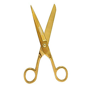 MultiBey Scissors Straight Recycled Stainless Steel 7" Copper Gold Multipurpose Fabric Leather Arts and Crafts Paper Shears Heavy Duty