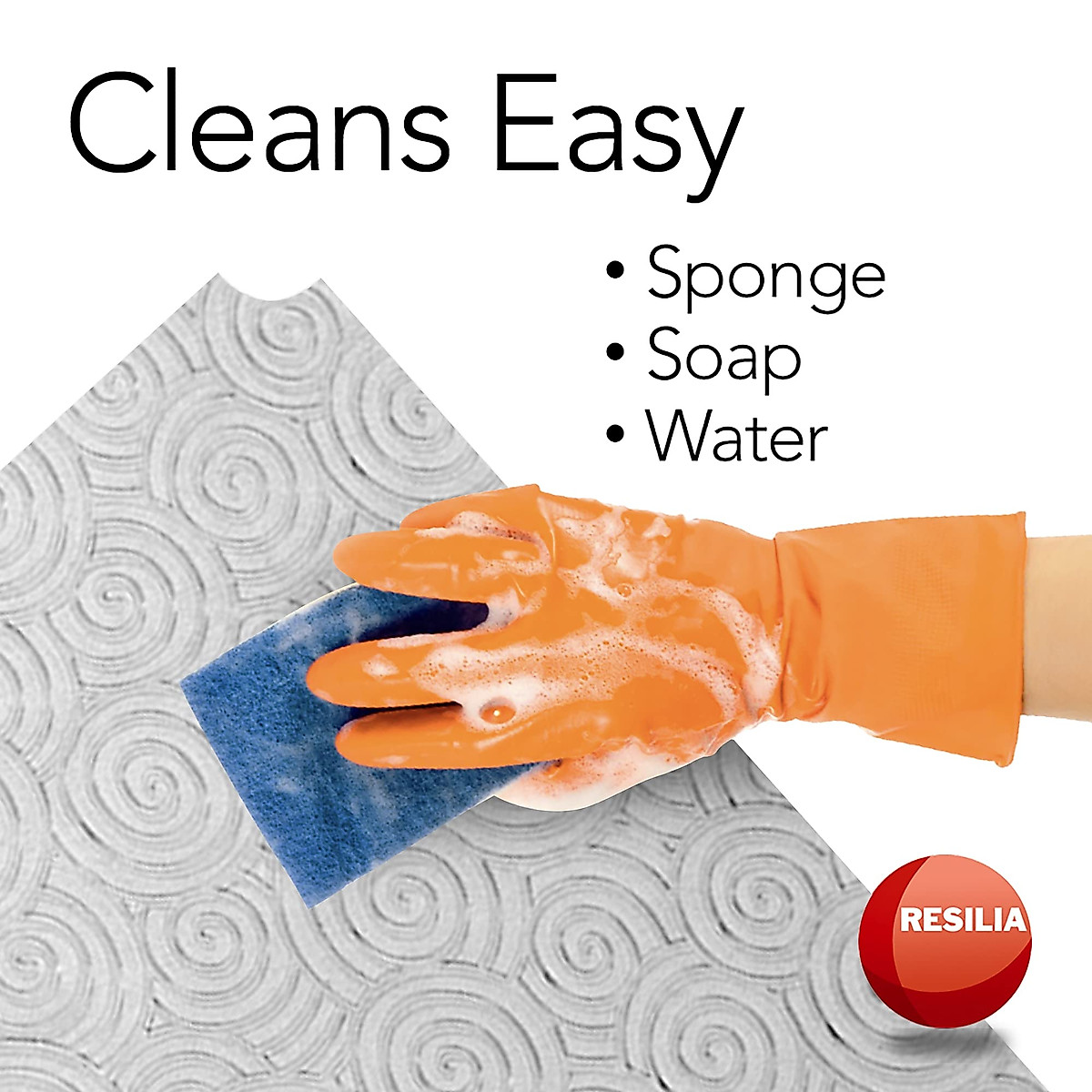 Resilia Shelf Liner Set for Wire Shelving Units – 5 Pack, 14 Inches x 36 Inches, Clear Swirl Spiral Pattern, Anti-Slip, Heavy Duty, Made in The USA, for Kitchen, Bathroom, Garage Storage