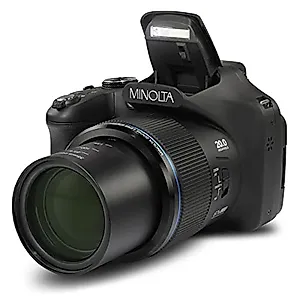 Minolta MN67Z 20MP FHD Wi-Fi Bridge Camera with 67x Optical Zoom, Black - Bundle with Camera Case, 32GB SDHC Memory Card, Cleaning Kit, Card Reader