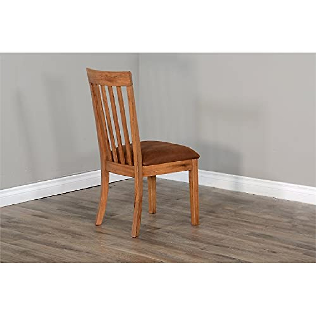 Sunny Designs Sedona 19" Traditional Mindi Wood Slatback Chair in Rustic Oak