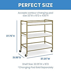 Delta Children Jade Changing Table/Cart, White Melamine/Bronze