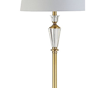 JONATHAN Y JYL2029A Harper 61" Crystal/Metal LED Floor Lamp Contemporary,Transitional,Traditional for Bedrooms, Living Room, Office, Reading, BrassGold/Clear