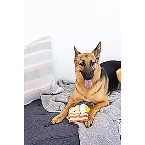 Pearhead Barkfast Dog Toys, Set of 3, Plush Pet Squeaker Toys, Breakfast Dog Toy Set, Toast Bacon & Egg Toy Set, Must Have Pet Accessories for Pet Owners